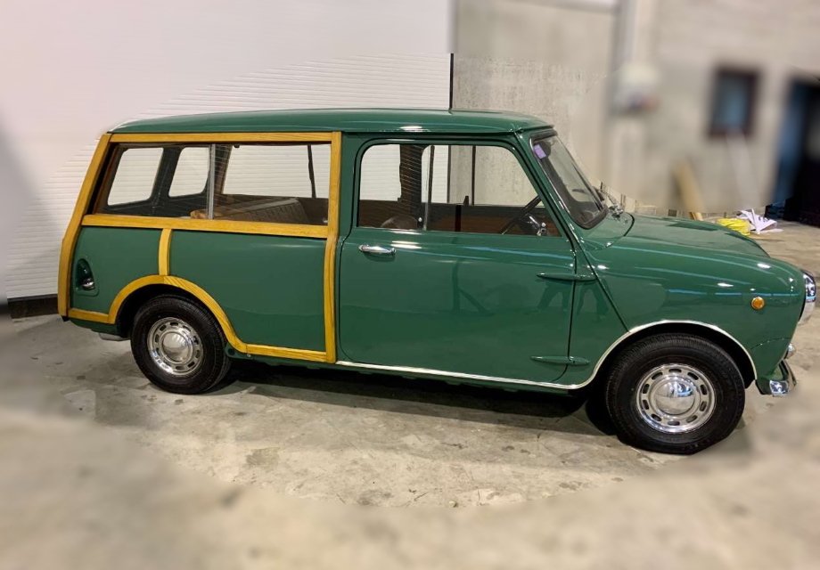 Location Austin Mini Break Bois 1966 Vert 1966 Vert Paris