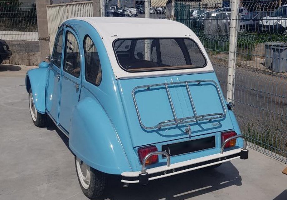 Location Citroën 2cv bleu ciel pour mariage lunel