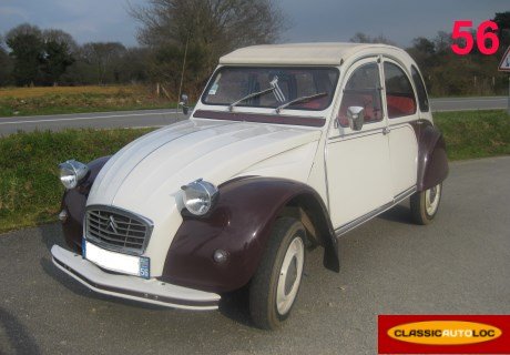 Location Citroen 2cv 1986 Blanc/Aubergine 1986 blanche berric